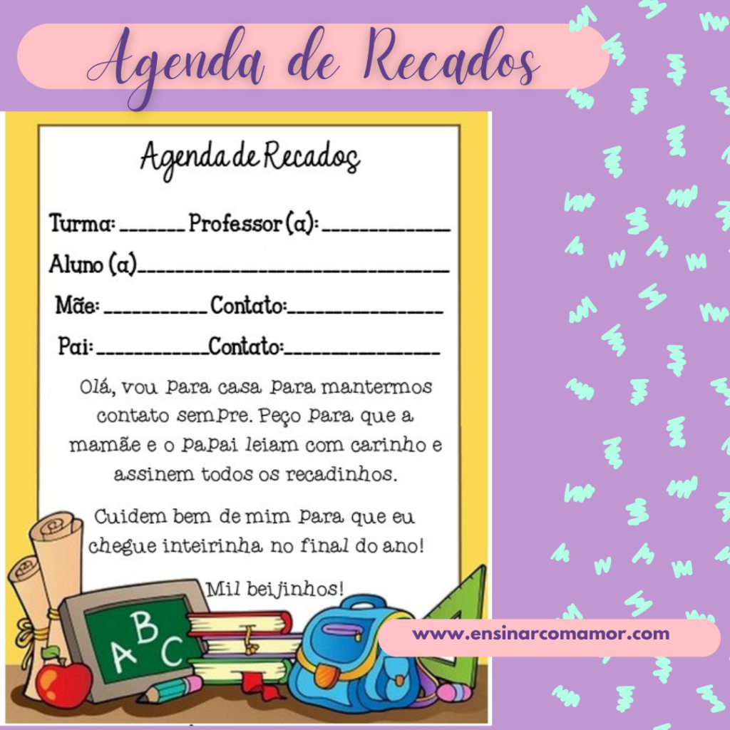 CONTRACAPA AGENDA DE RECADOS - Ensinar com amor