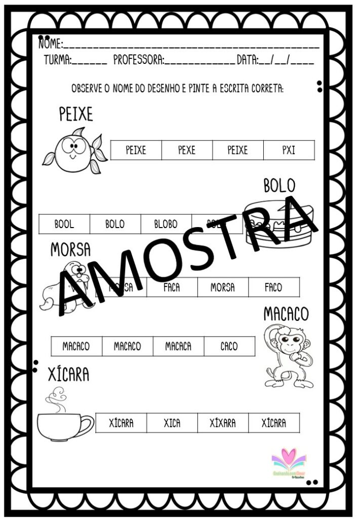 Atividades Para Alunos Pré Silábicos Ensinar Com Amor