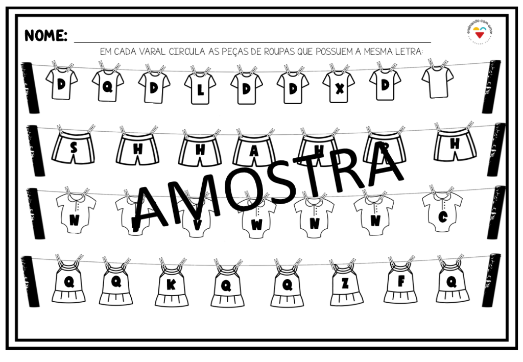 SEQUÊNCIA DIDÁTICA VARAL DAS LETRAS - Ensinar com amor