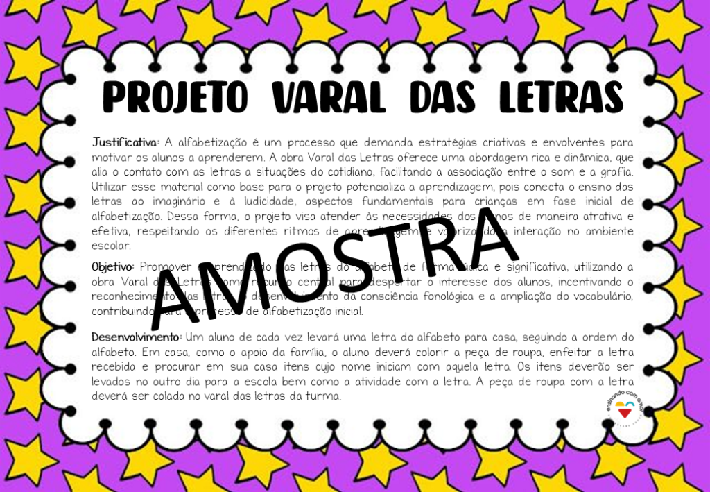 SEQUÊNCIA DIDÁTICA VARAL DAS LETRAS - Ensinar com amor